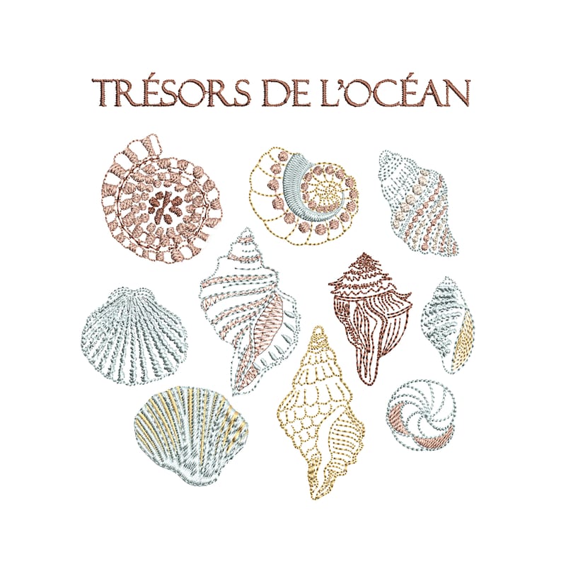Seashell Embroidery - Etsy