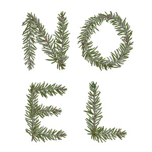 Christmas Pine Tree Branch Alphabet Monogram Machine Embroidery Design ...