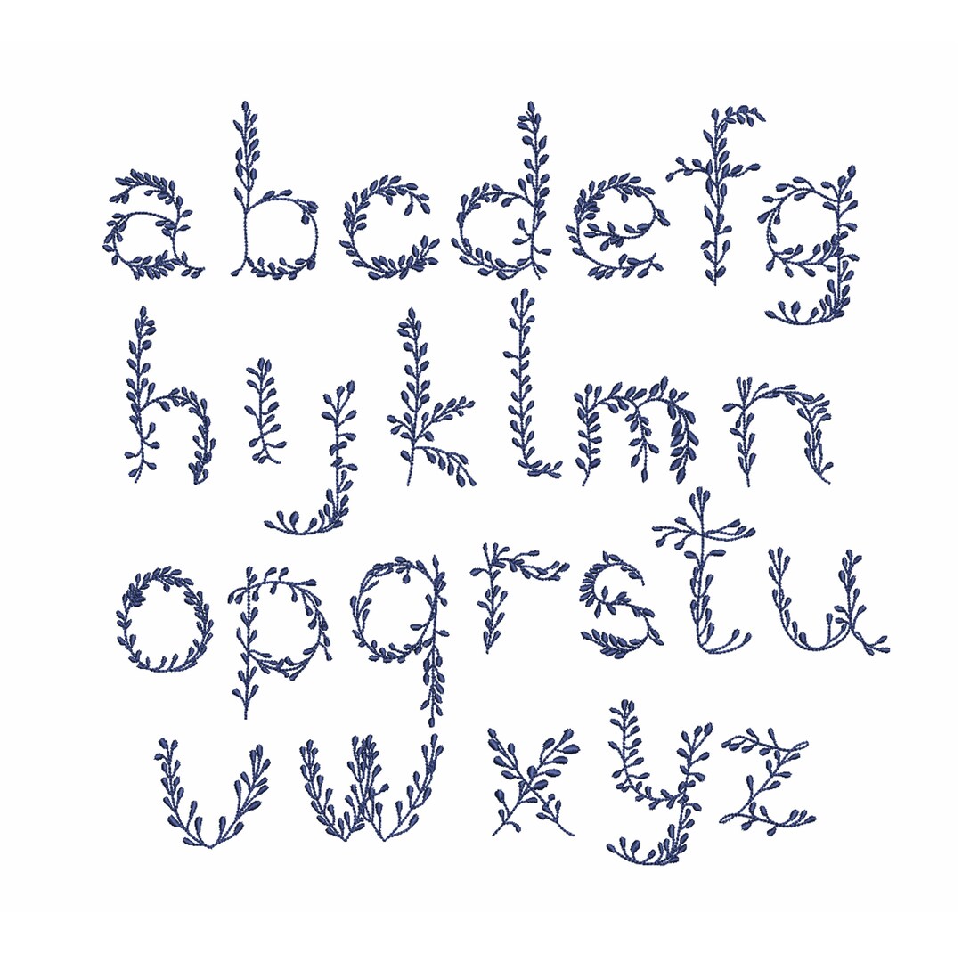 Sea Algae Font Alphabet Monogram Machine Embroidery Design Script ...
