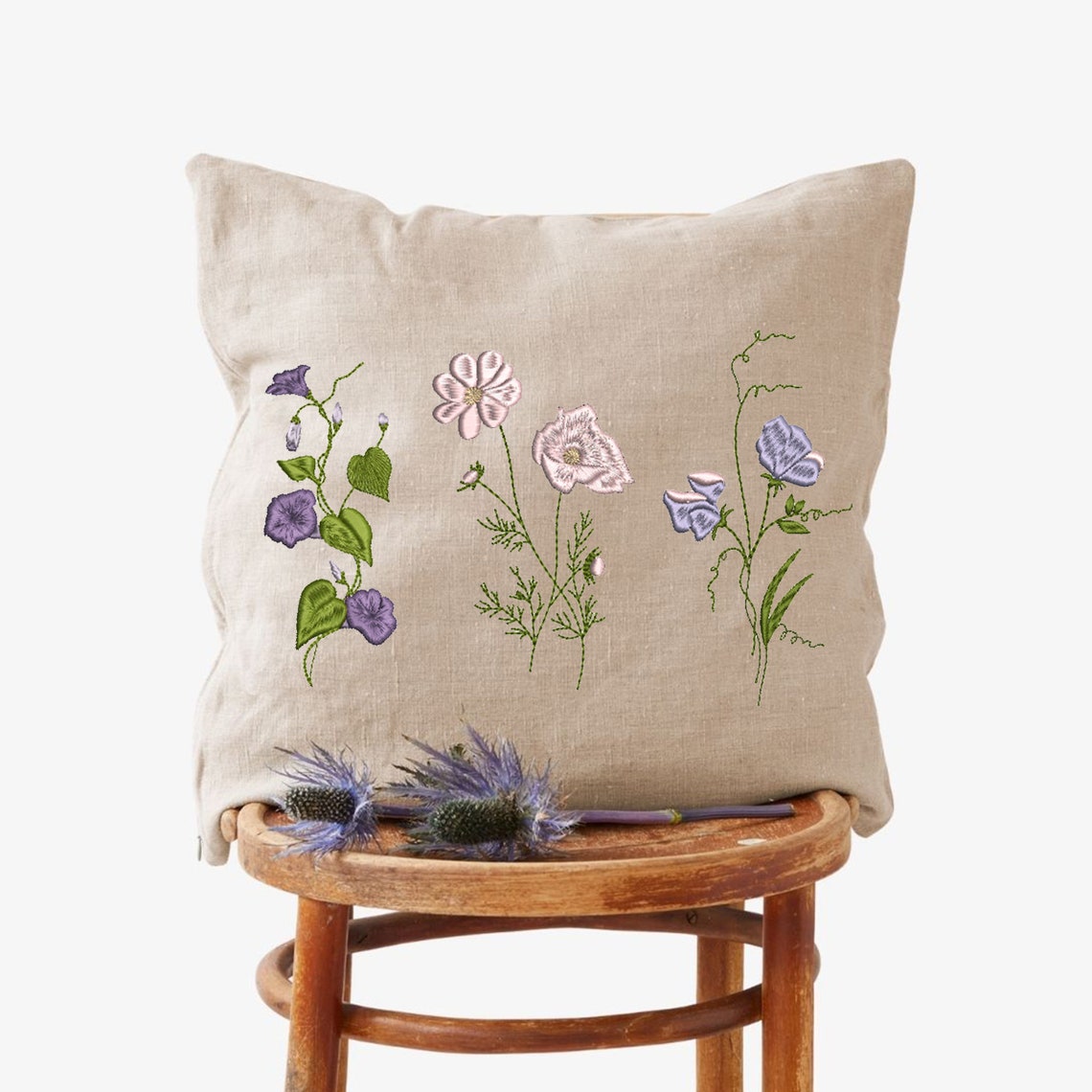 12 Birth Months Flowers Set Machine Embroidery Design, Floral Botanical ...