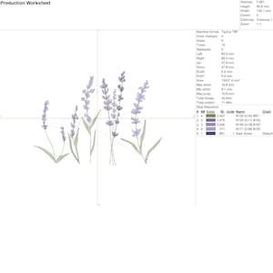 Lavender Flower Machine Embroidery Design, Floral Botanical Mini ...