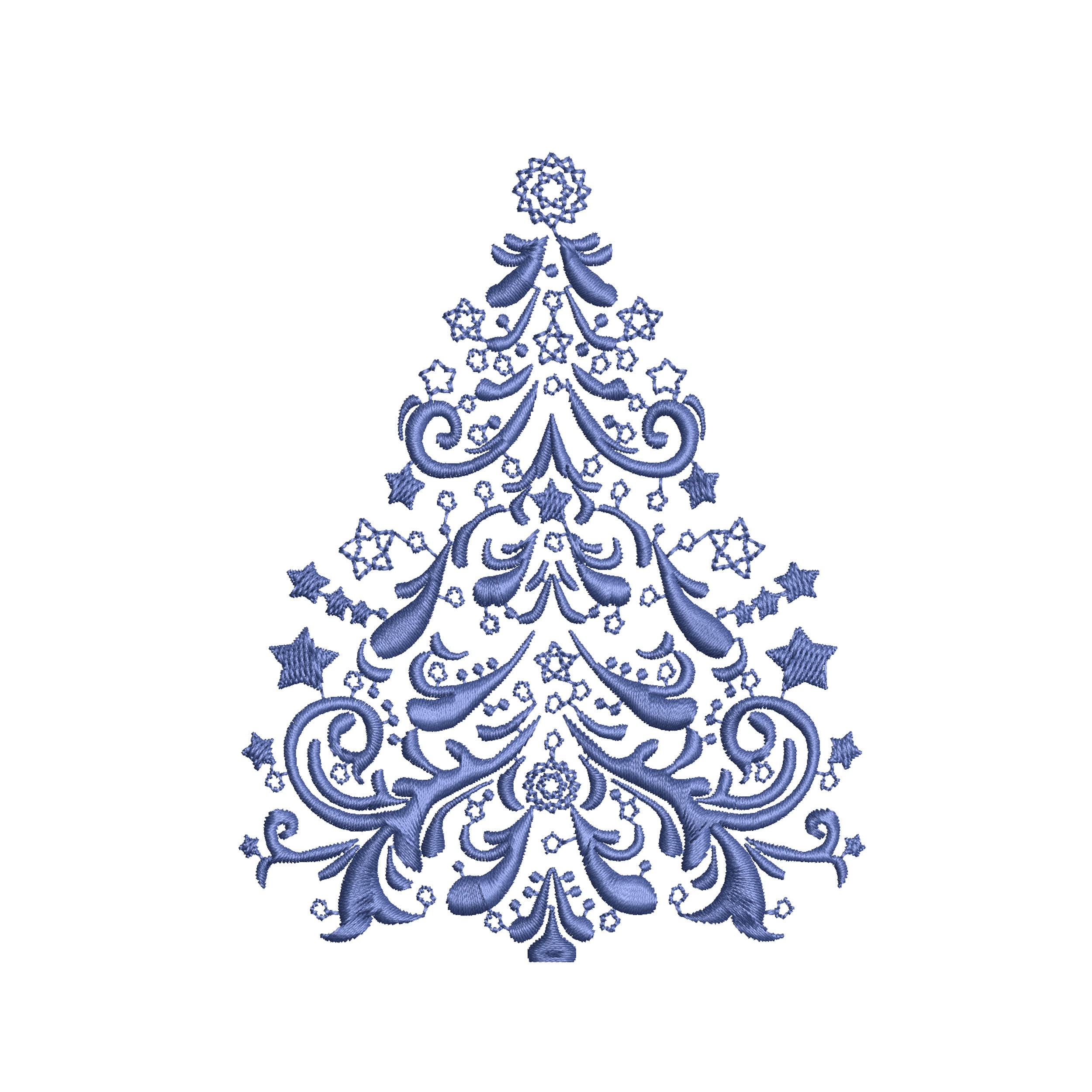 Chinoiserie Christmas Tree Machine Embroidery Design, Winter Holiday ...