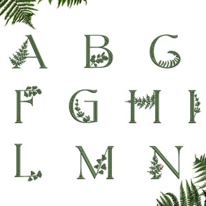 Unique Fern Font Alphabet Monogram Machine Embroidery Design, Script ...