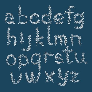 Sea Algae Font Alphabet Monogram Machine Embroidery Design Script ...