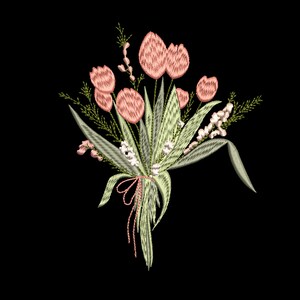 Flower Bouquet Machine Embroidery Design Set No.2, 2 Floral Bouquets ...