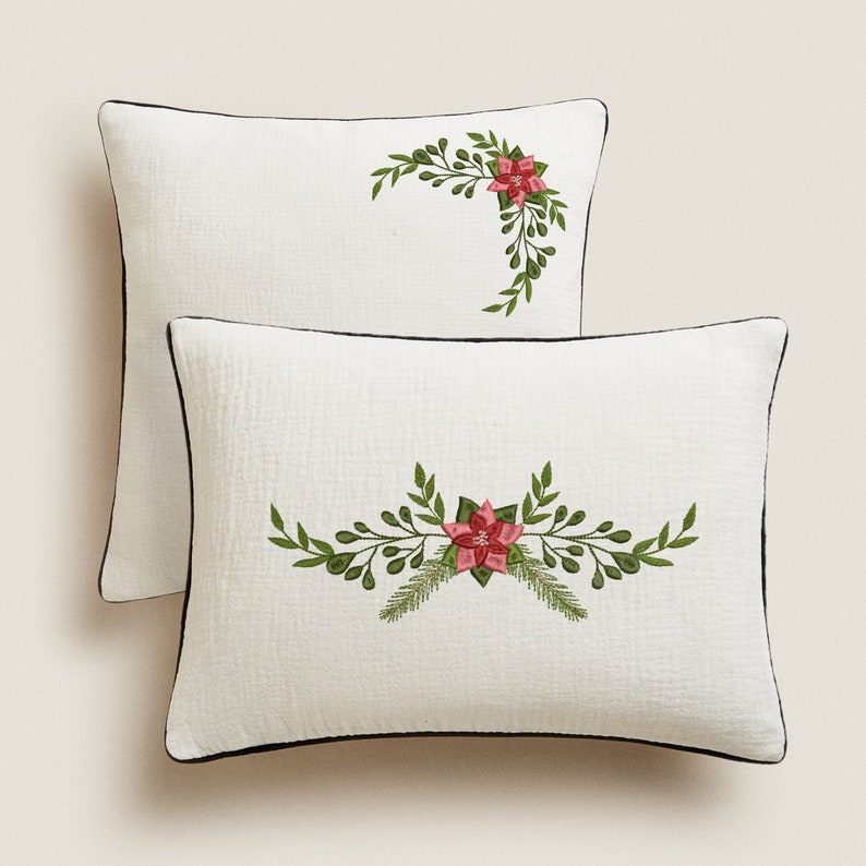 Christmas Machine Embroidery Design- 7 Elements Branch, Border and ...