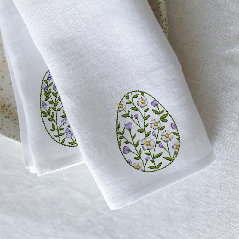 Easter Flower Egg Set Machine Embroidery Design, Spring Chinoiserie ...