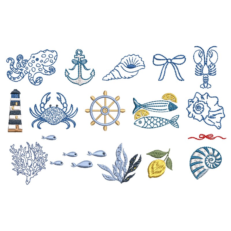 Coastal Embroidery - Etsy