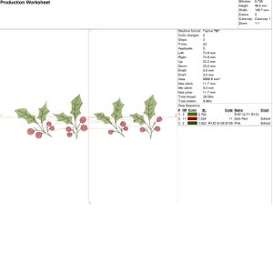 Christmas Machine Embroidery Design- 7 Elements Branch, Border and ...