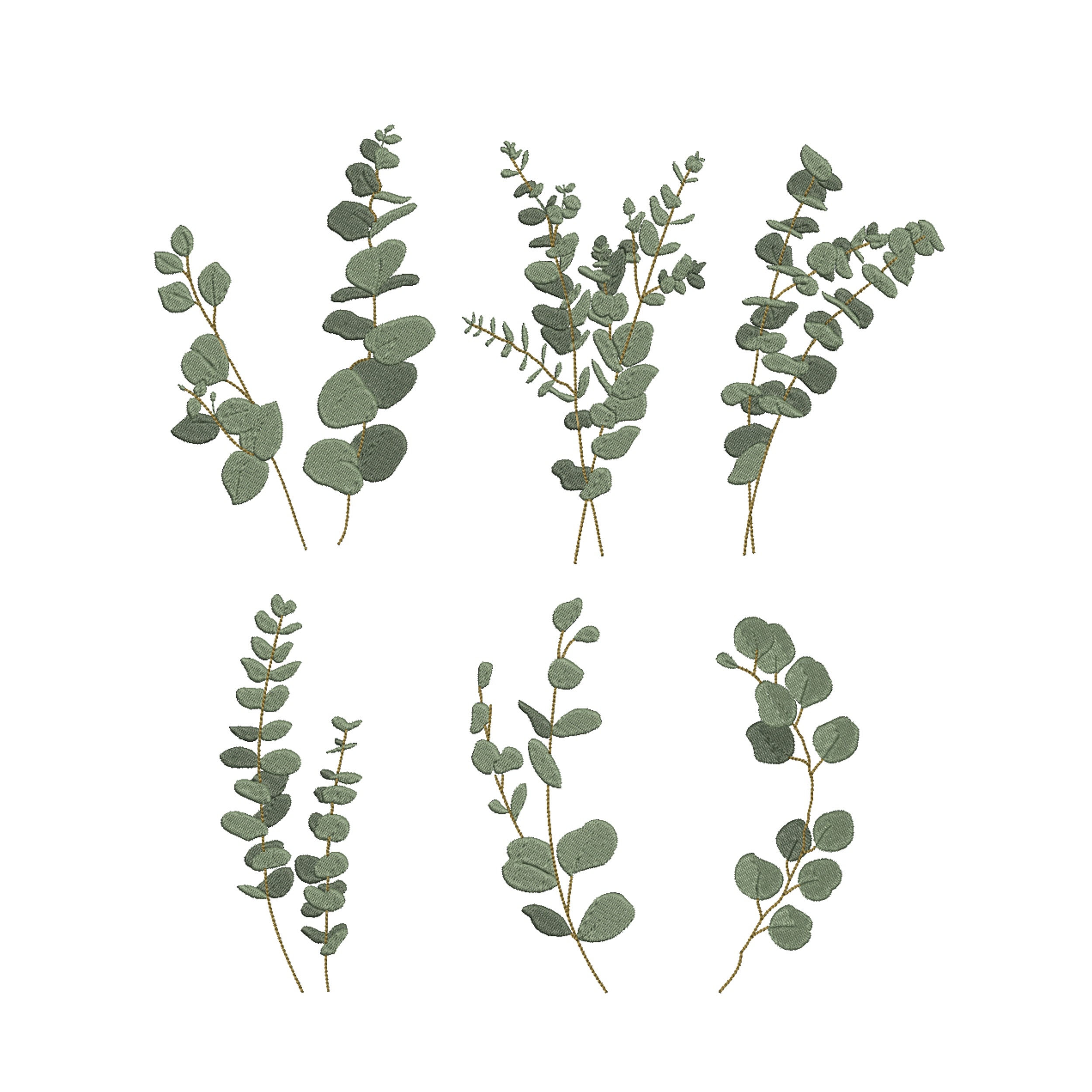 Eukalyptus Ast und Bordüre Stickdatei Set Botanische Hochzeit - Etsy.de