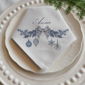 22 Blue Christmas Tree Elements for Machine Embroidery, Chinoiserie ...