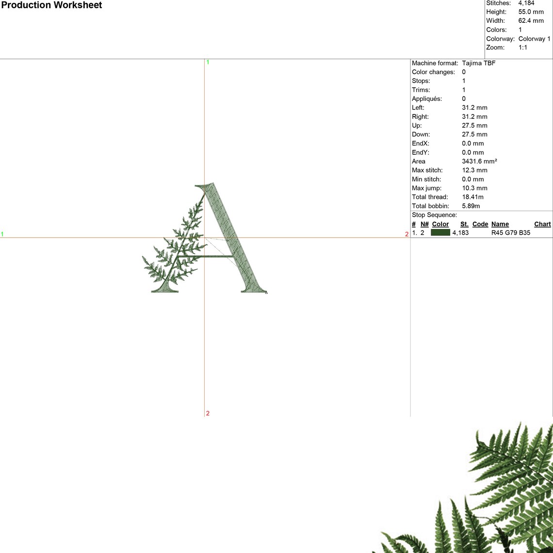 Unique Fern Font Alphabet Monogram Machine Embroidery Design, Script ...