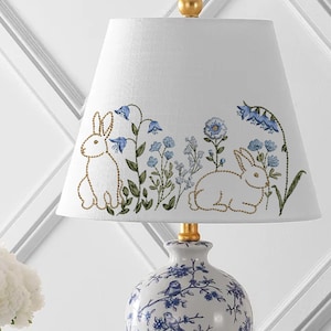 Easter Meadow Border Machine Embroidery Design, Flower Bunny Floral ...