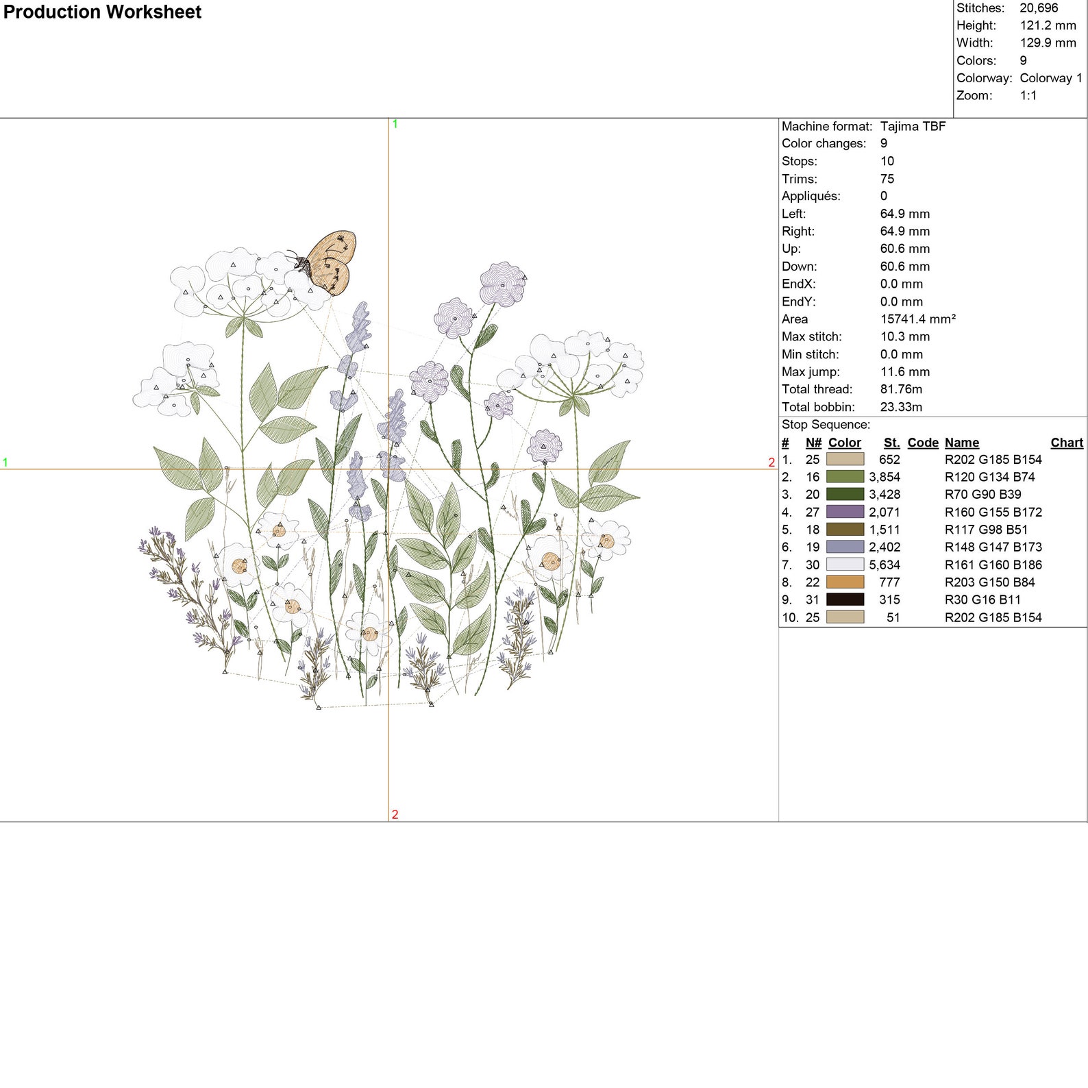 Wildflowers Machine Embroidery Design Botanical Flower - Etsy