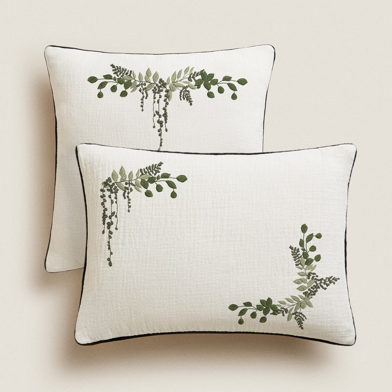Eucalyptus Fern Border, Corner and Branch for Machine Embroidery Design ...