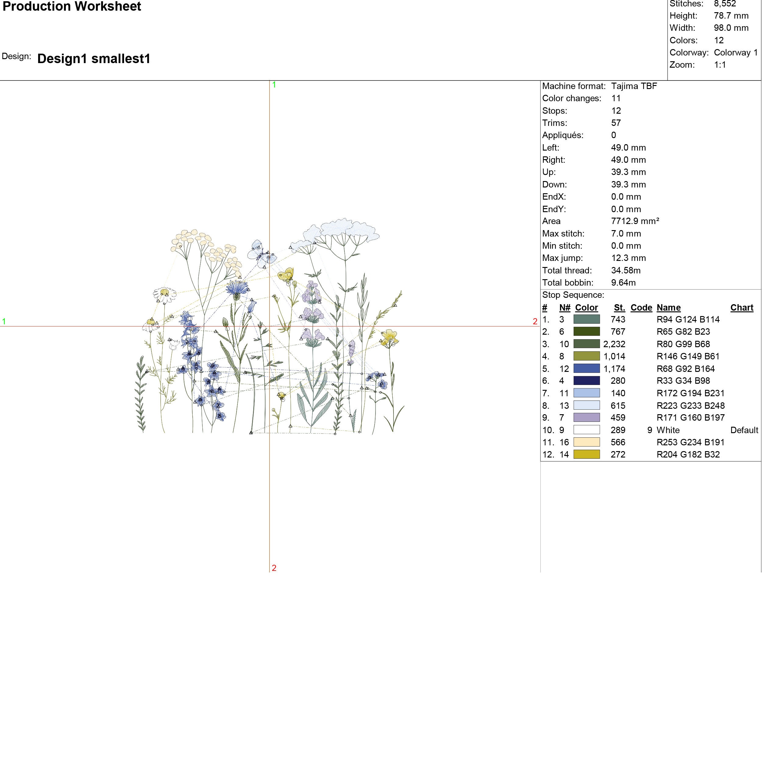 Wild Flower Machine Embroidery Design, Botanical Flowers Pattern ...