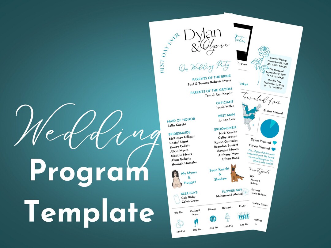 Customizable Wedding Program - Etsy