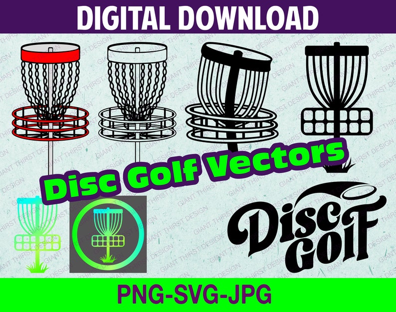 Disc Golf Vectors Disc Golf Clipart Disc Golf Basket Disc Golf PNG Disc ...