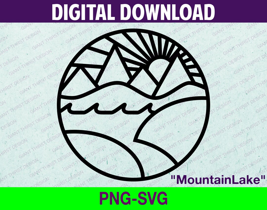Landscape Vector; "mountainlake" PNG; Outdoor Graphic, Mountain Lake ...