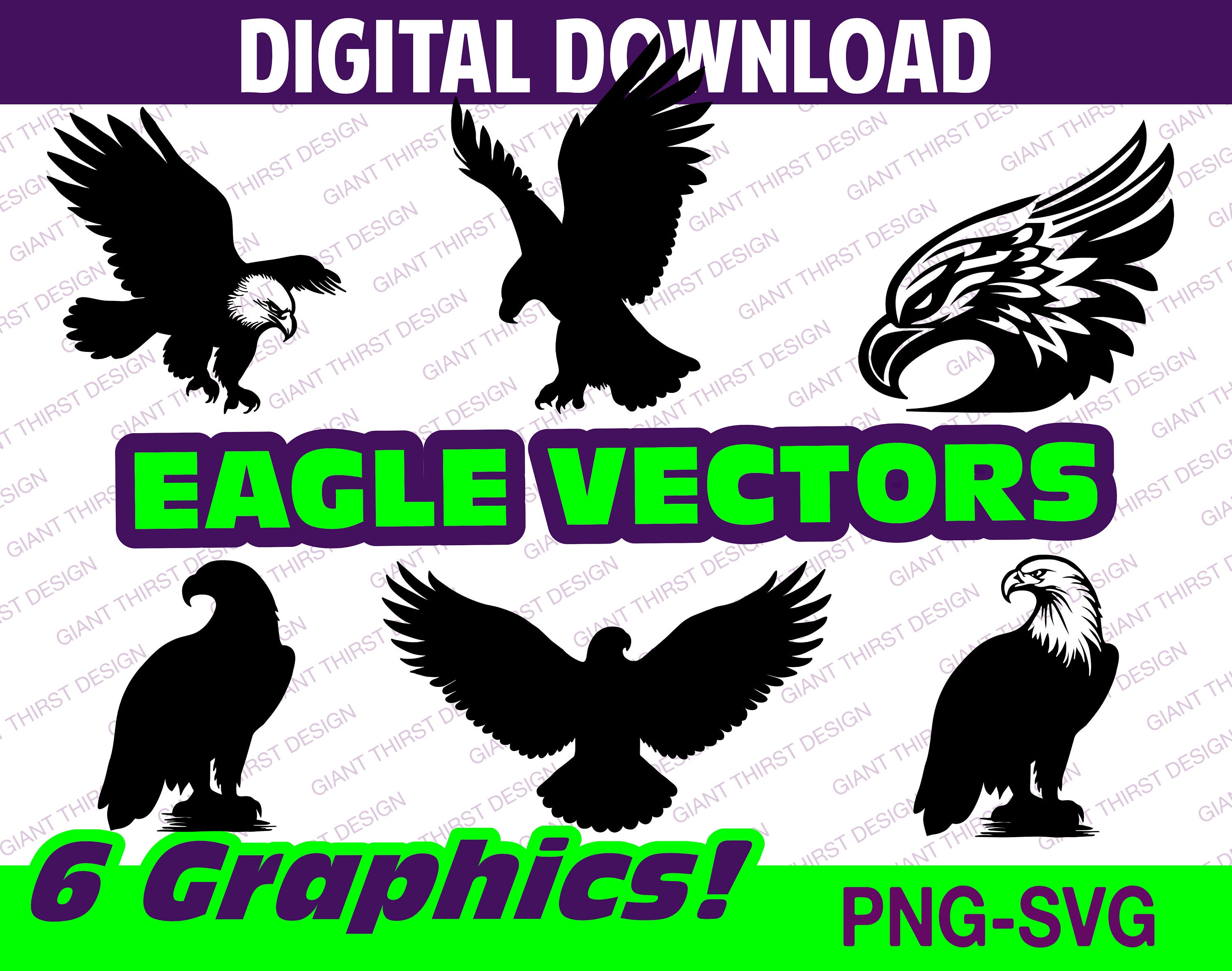 Eagle Graphics; Eagle Vectors; Eagle PNG; SVG; Eagle Clipart - Etsy