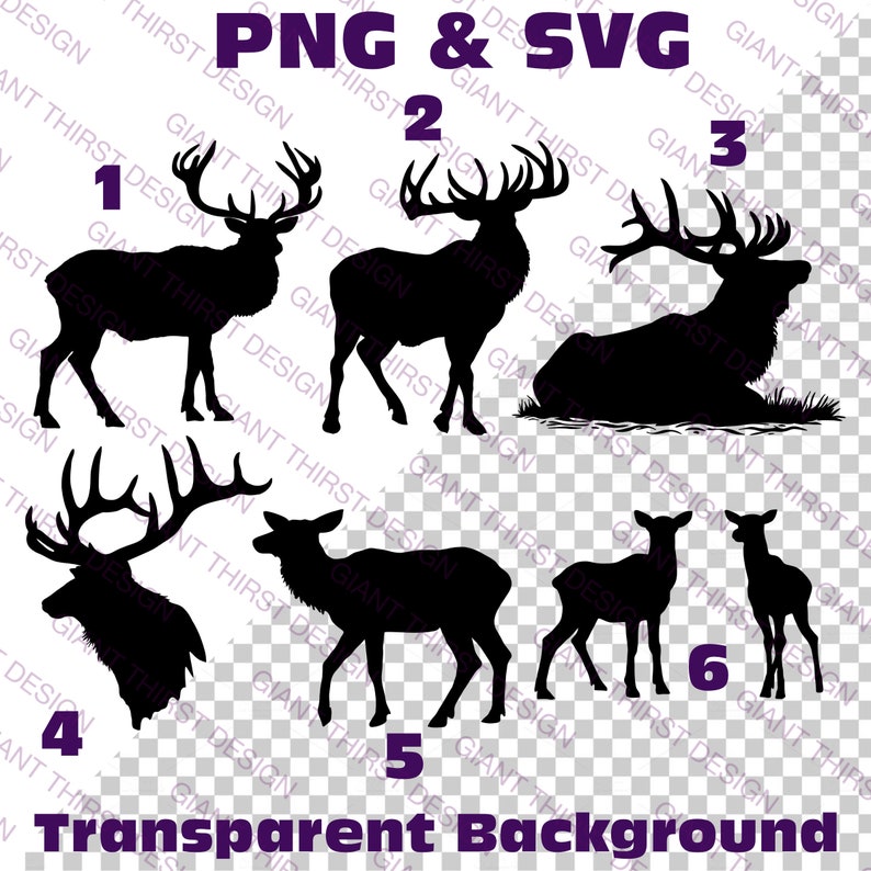 Elk Vectors, Elk PNG, Elk SVG, Elk Silhouette Designs - Etsy