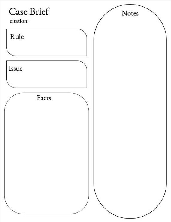 Law School Case Brief Template - Etsy