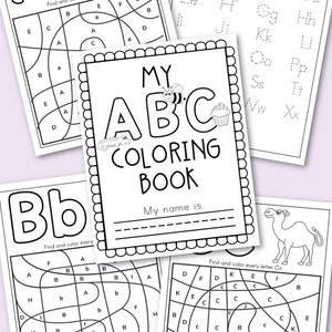 Printable Alphabet Coloring Book Set, ABC Coloring Pages Bundle ...