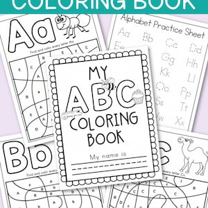Printable Alphabet Coloring Book Set, ABC Coloring Pages Bundle ...
