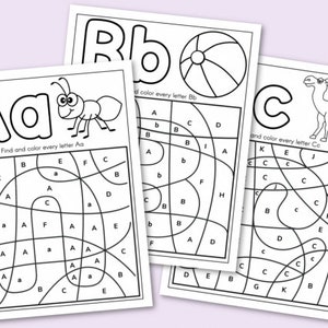 Printable Alphabet Coloring Book Set, ABC Coloring Pages Bundle ...