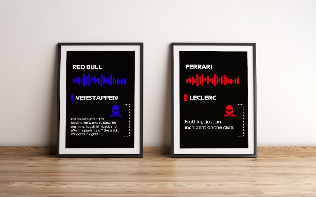 Charles Leclerc and Max Verstappen F1 Inchident Quote A4 - Etsy