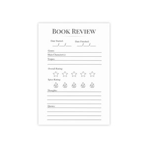 Book Review Post-it® Note Pads, Reading Sticky Notes, Reading Journal ...