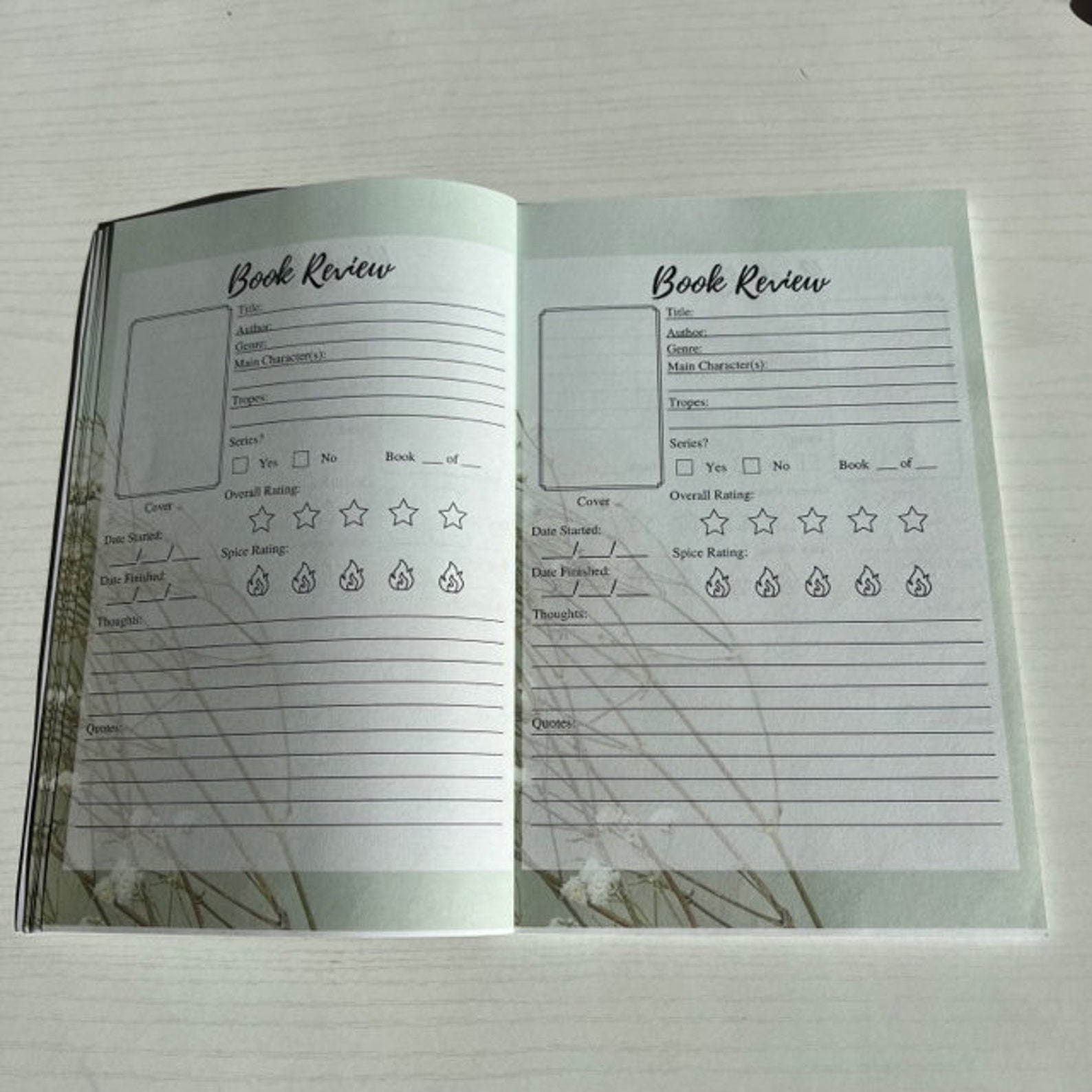 Reading Journal Book Review Booktok Journal Reading - Etsy