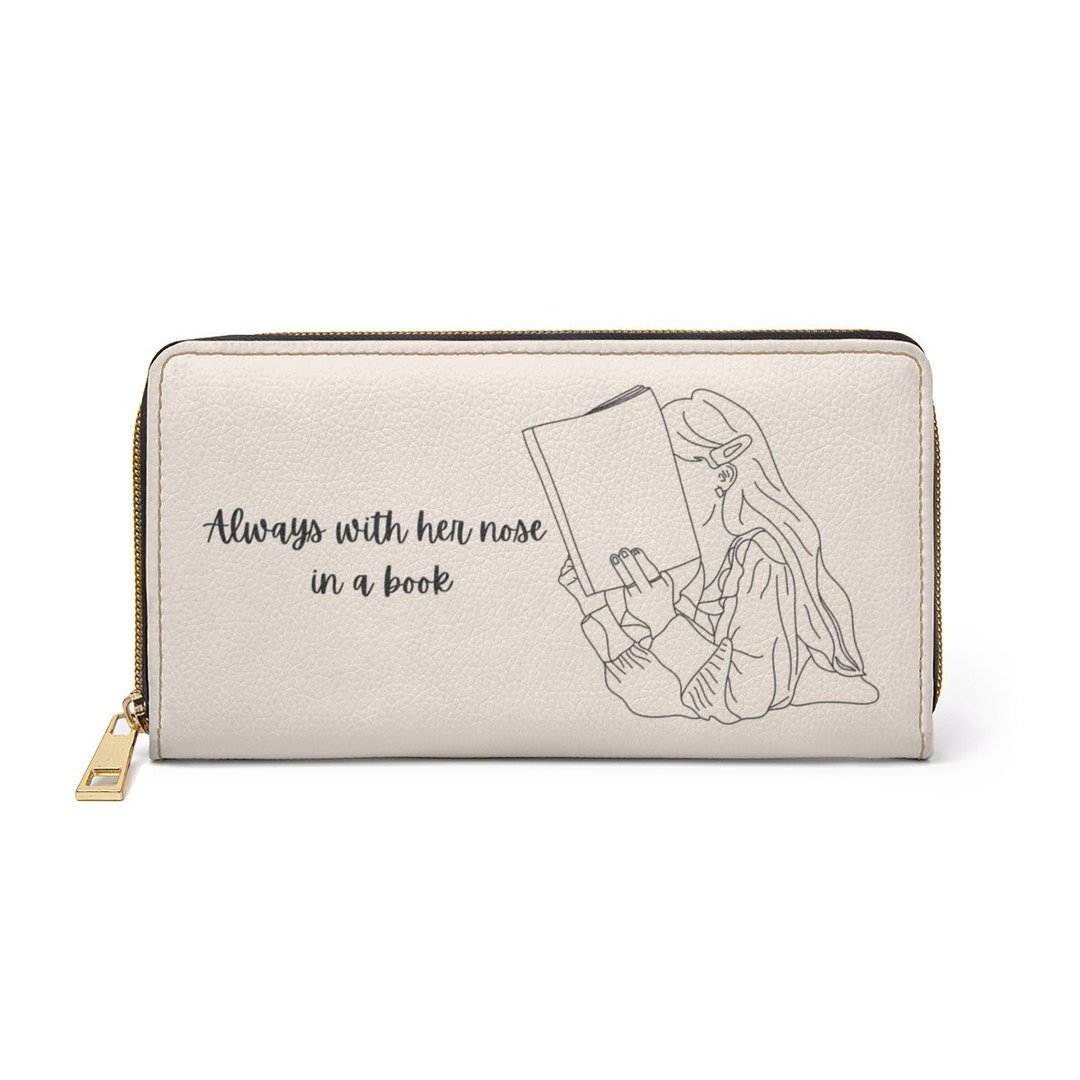 Always With Her Nose in a Book, Bookish Wallet, Book Lover Wallet, Gift ...