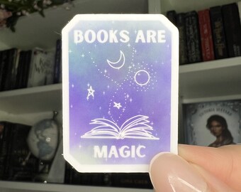 Books Are Magic Waterproof Sticker Bookish Laptop and Water Bottle ...