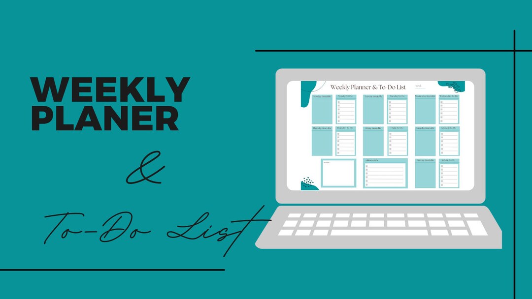 Weekly Planner & to Do List Turquoise / Blue, Printable - Etsy