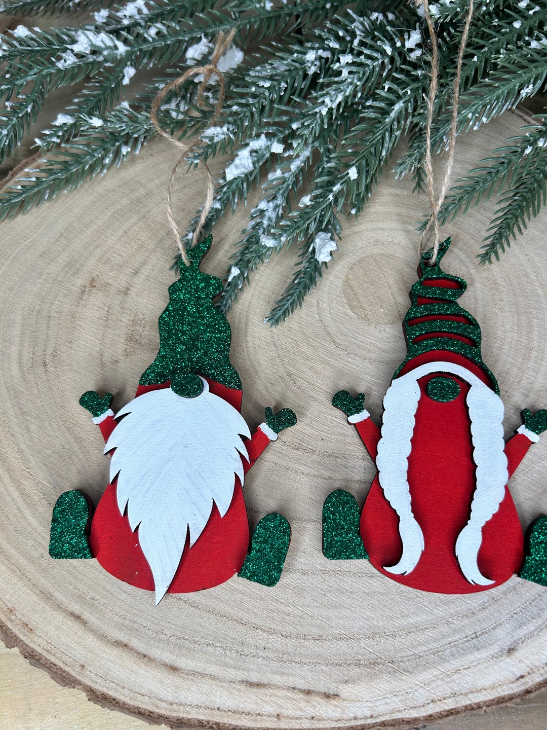 Gonk Christmas Tree Decorations- Green and Red Christmas Tree ...