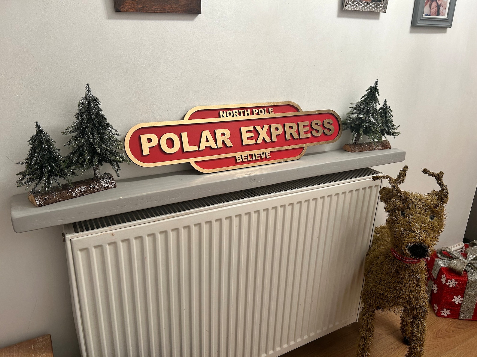 Polar Express Train Sign: Red and Gold Christmas Decor - Etsy