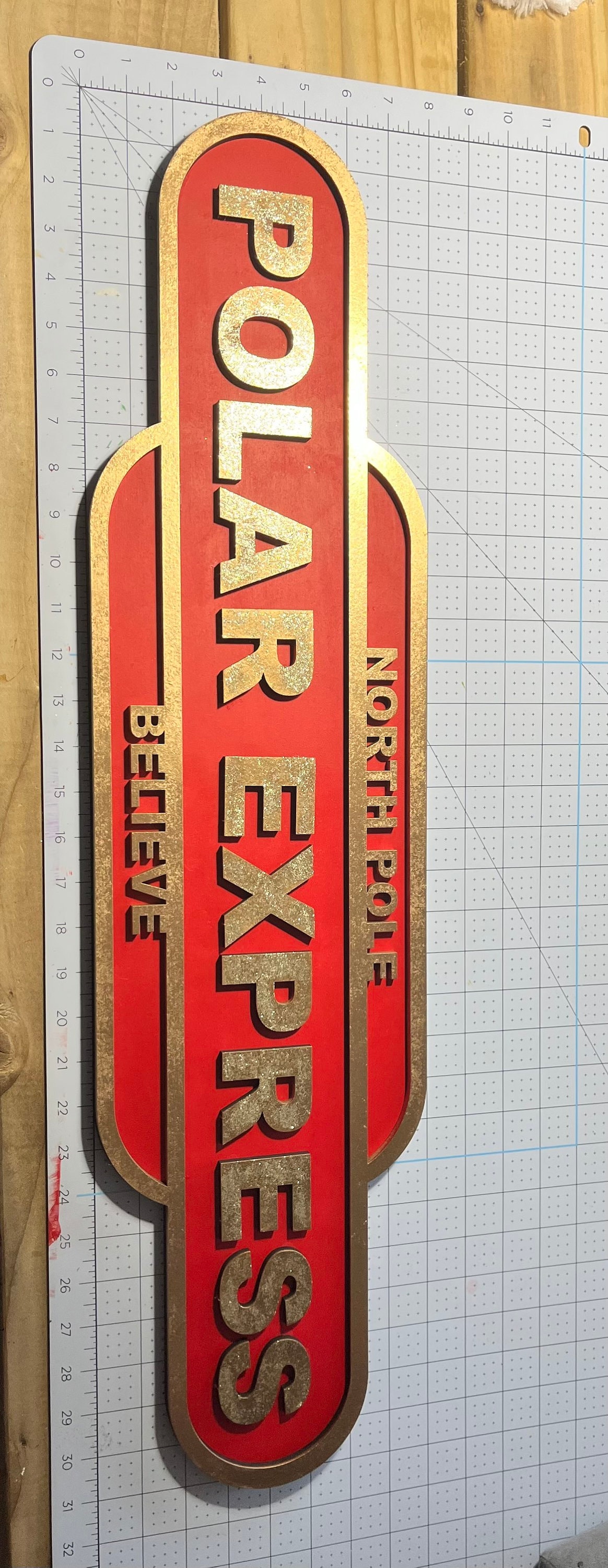 Polar Express Train Sign Red and Gold Polar Express Decorations ...