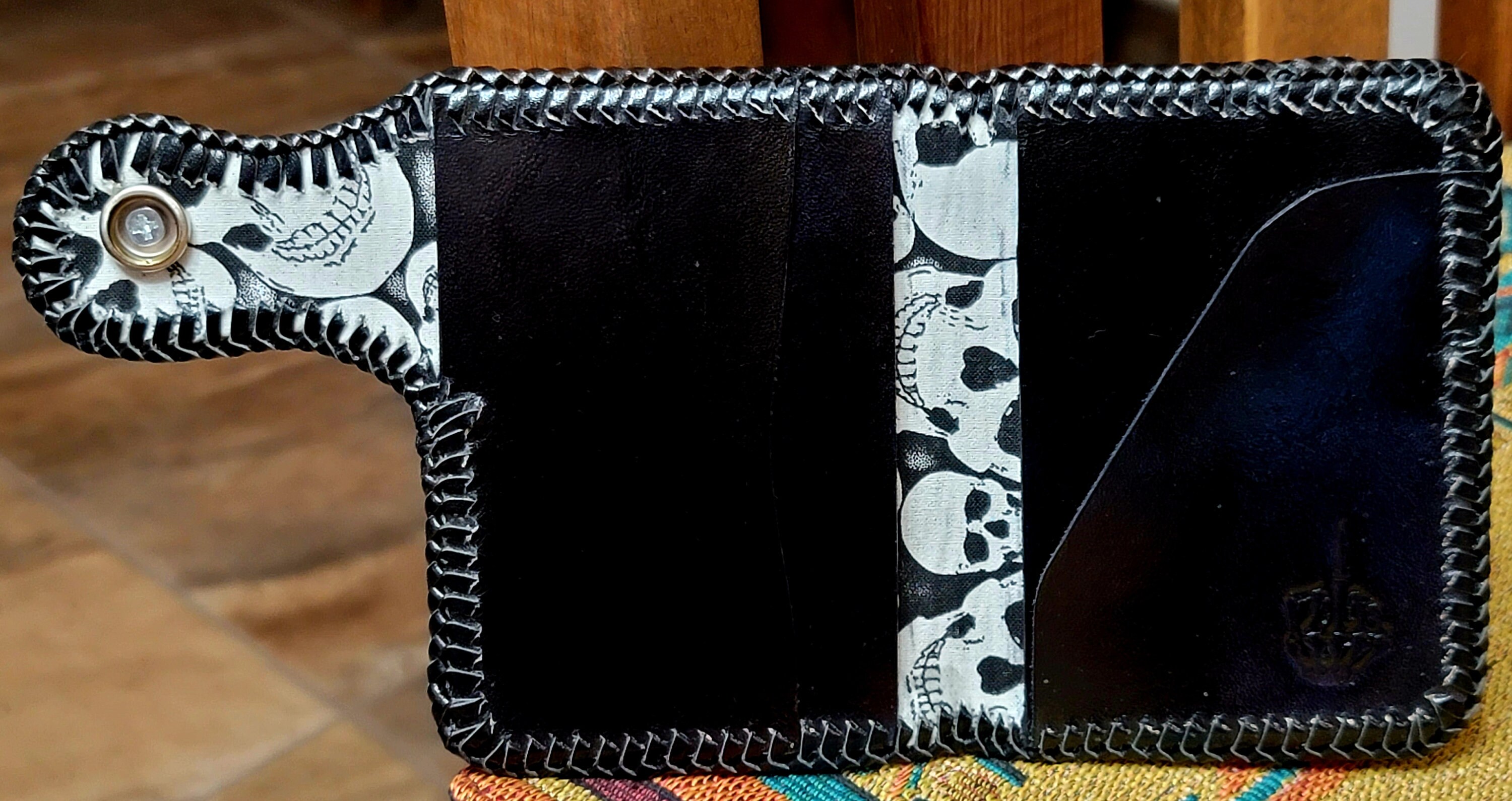 Hand Tooled Hand Painted Leather Front Pocket Skull FTW Wallet - Etsy