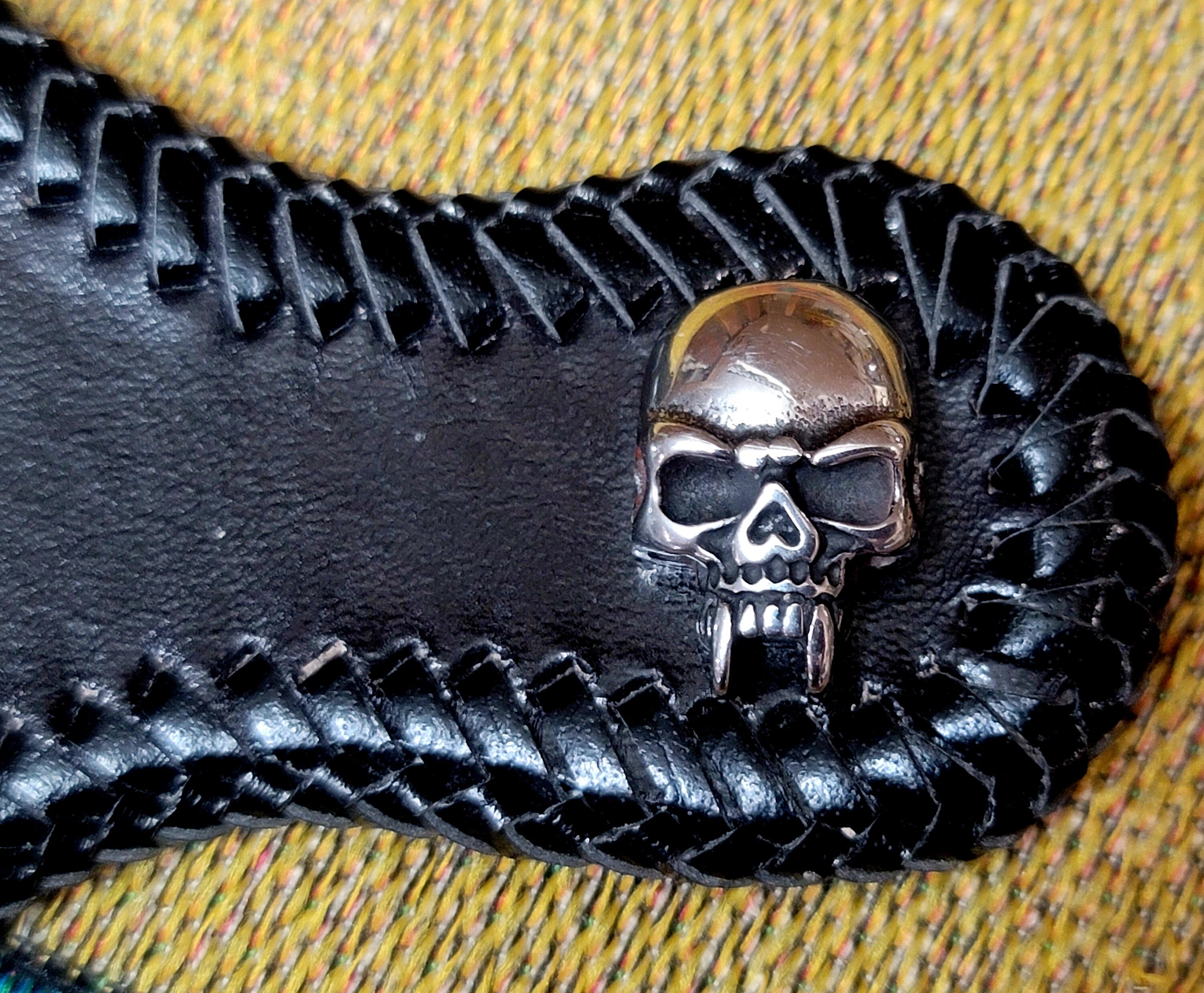 Hand Tooled Hand Painted Leather Front Pocket Skull FTW Wallet - Etsy