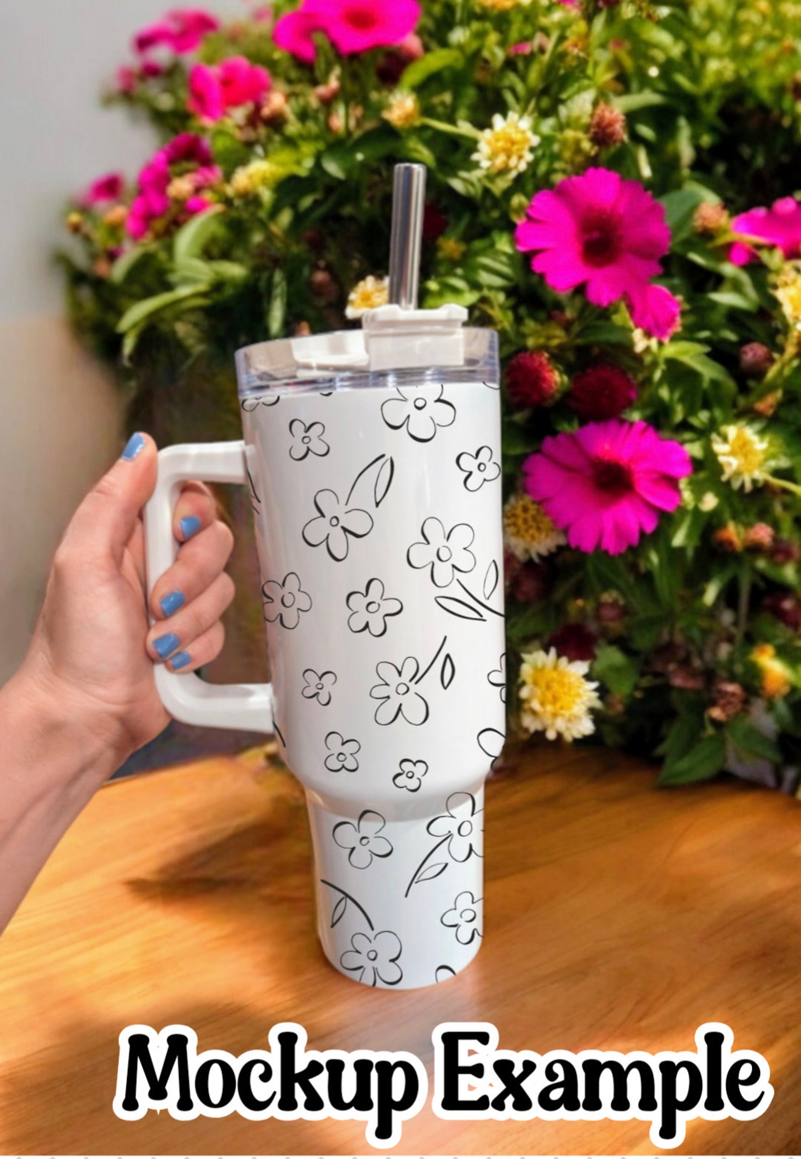 White 40 Oz Cup Mockup, Vinyl Decal Mockup, Sticker Mockup, Mock up for ...