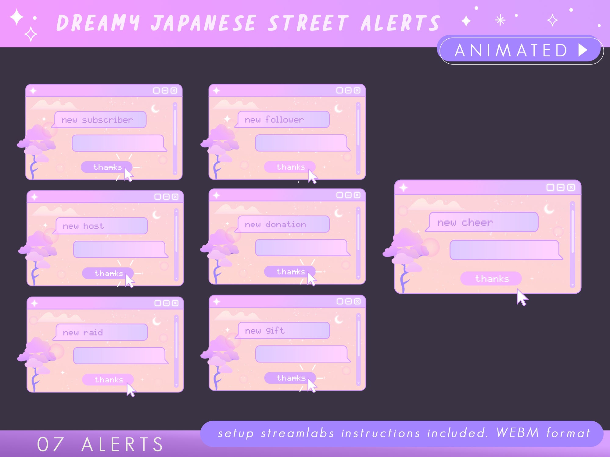 ANIMATED Twitch Stream Package / Dreamy Japanese Street Theme - Etsy
