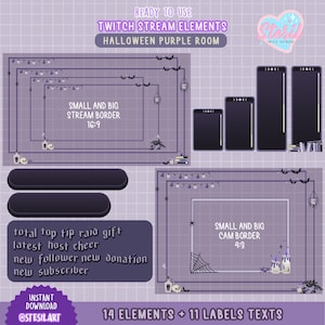 ANIMATED Twitch Stream Package / Purple Halloween Room Theme / Esoteric ...