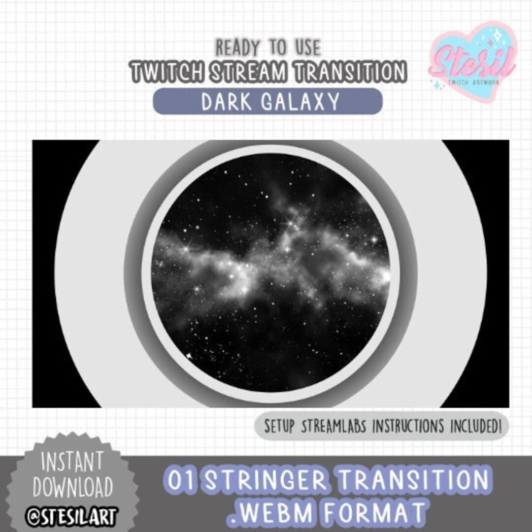 Twitch Stinger Transition / DARK Galaxy Theme / Sky / Magic / Clouds ...