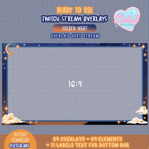 ANIMATED Twitch Stream Package / GOLDEN Night Theme / Sky / Magic ...