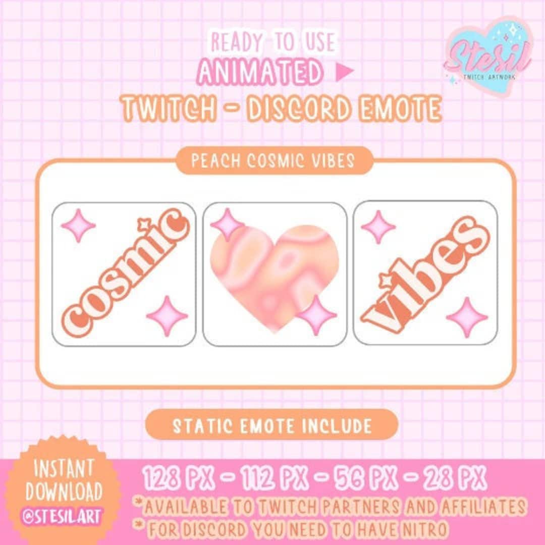 ANIMATED Twitch and Discord Emote / Cosmic Vibe / PEACH Color / Astral ...