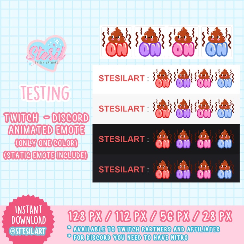 Twitch ANIMADO y ESTÁTICO Discord Emote / Poop On Emote / - Etsy México