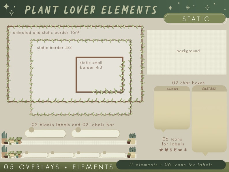 ANIMATED Twitch Stream Package / PLANT LOVER Theme / Overlays ...