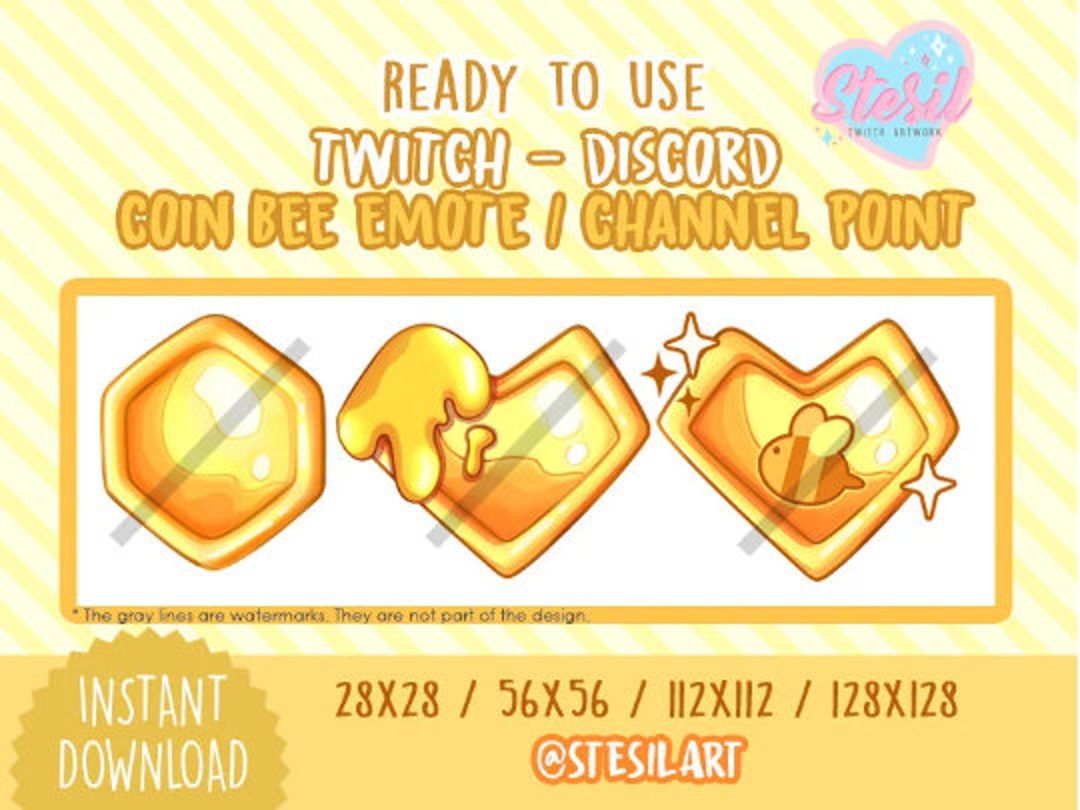 Twitch and Discord Emotes 03 Pack / BEE Coin / Channel Point / Donation ...