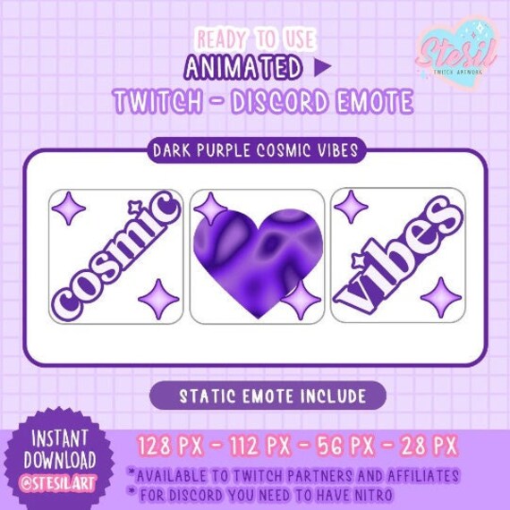 ANIMATED Twitch and Discord Emote / Cosmic Vibe / Dark Purple - Etsy